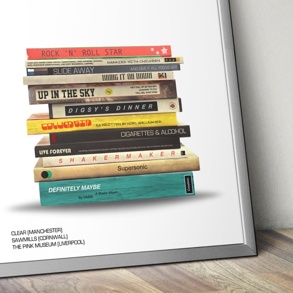 Oasis Definitely Maybe In Books Fine Art Print – THE DANDY LADS CLUB